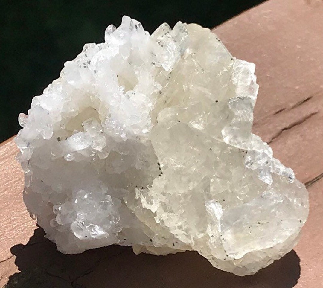 Elestial Calcite Cluster: Etched Crystal With Pyrite & Rainbow - Etsy