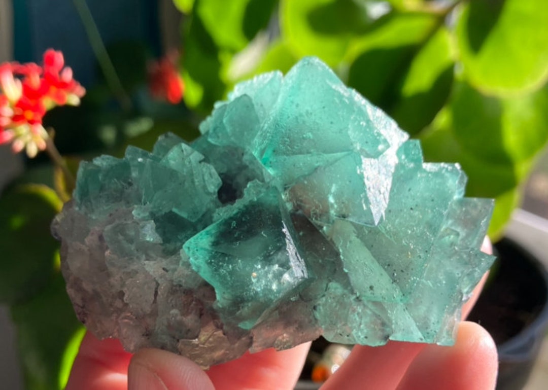 Green Octohedral Fluorite Cluster | Riemvasmaak South Africa - Etsy