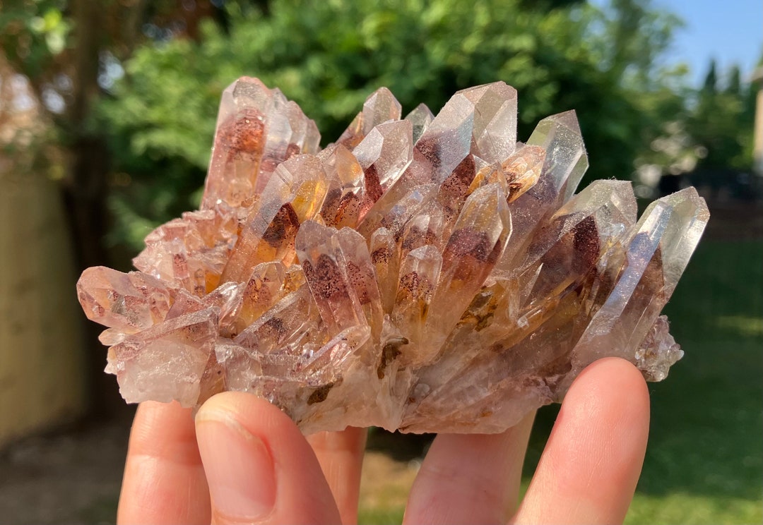 Sunset Phantom Quartz Cluster | India - Etsy
