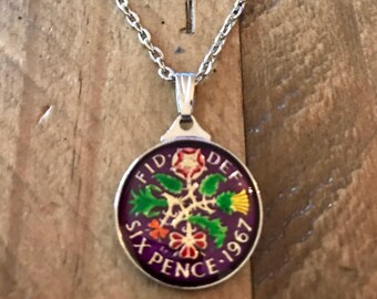 1967 Sixpence Necklace - Etsy