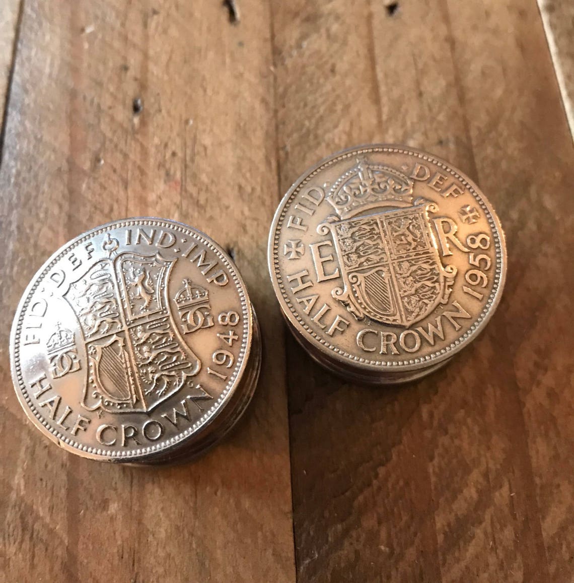 Handmade Ring Box Pill Box Made From Two Vintage British Half - Etsy UK