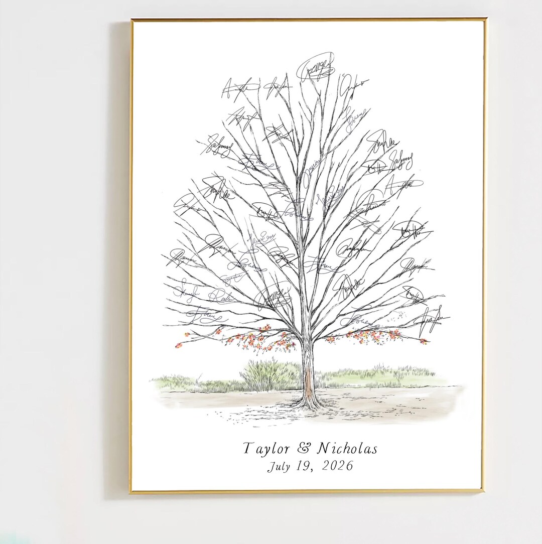 Wedding Guest Book Tree Alternative Guestbook Tree Rustic Guest Book ...