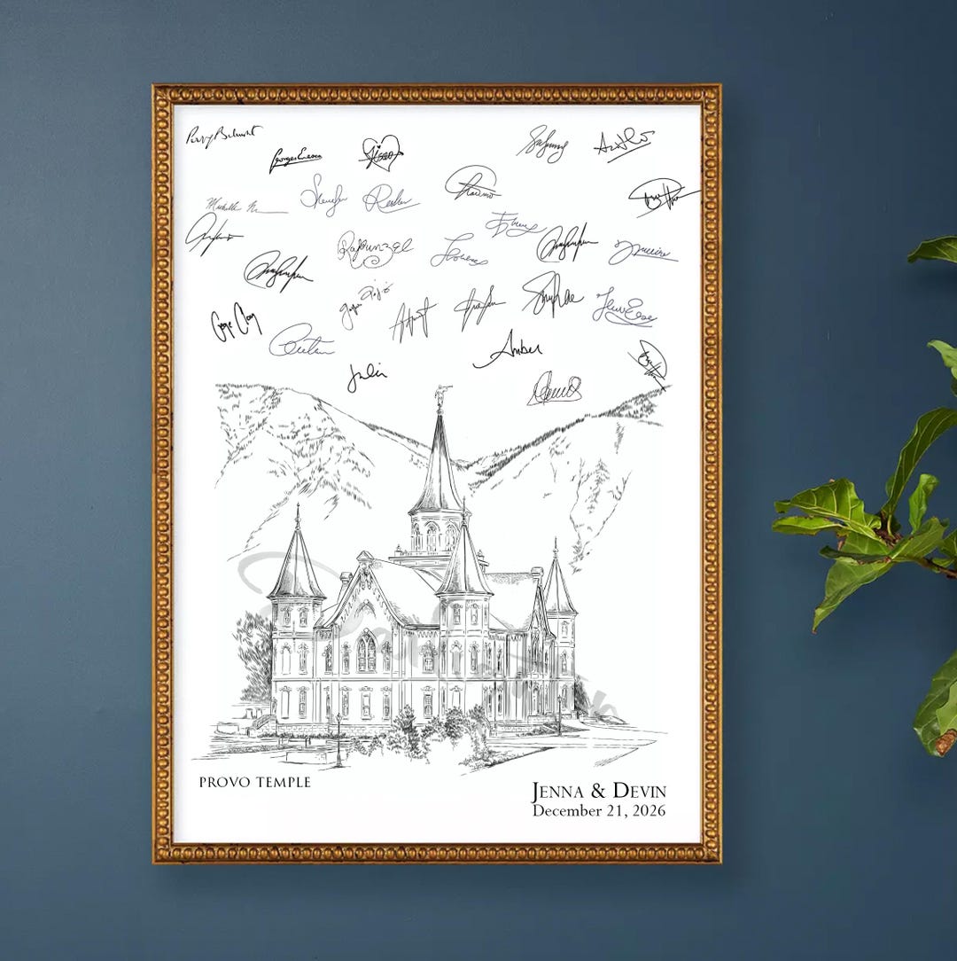 Provo Temple Wedding Guest Book Alternative Wedding Custom Guestbook ...