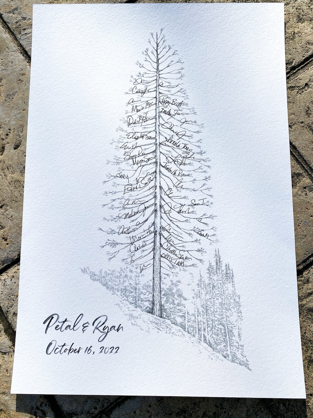 Pine Tree Wedding Guest Book Alternative: Rustic Boho Sign-in - Etsy