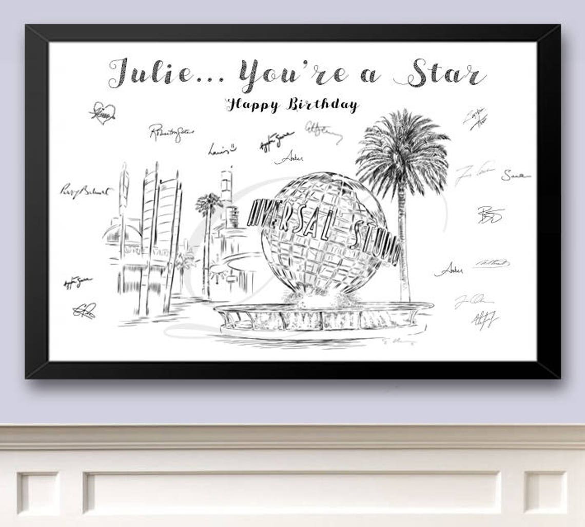 Universal Studios Birthday Party Guestbook Print, Guest Book, Bridal ...