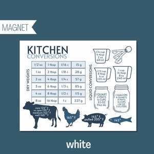 Kitchen Measurement Conversion Magnet Cooking and Baking - Etsy