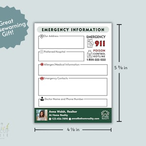 BULK Personalized Emergency Contact Magnet, Customer Appreciation Gift ...