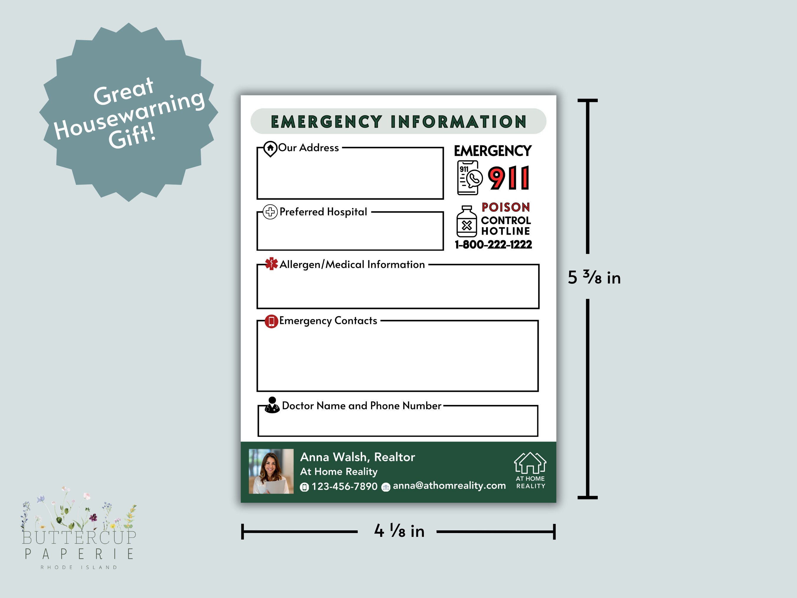 BULK Personalized Emergency Contact Magnet, Customer Appreciation Gift ...