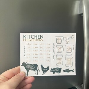 Kitchen Measurement Conversion Magnet Cooking and Baking - Etsy