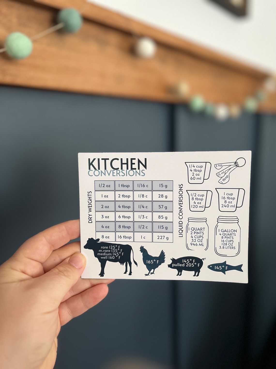 Kitchen Measurement Conversion Magnet Cooking and Baking - Etsy