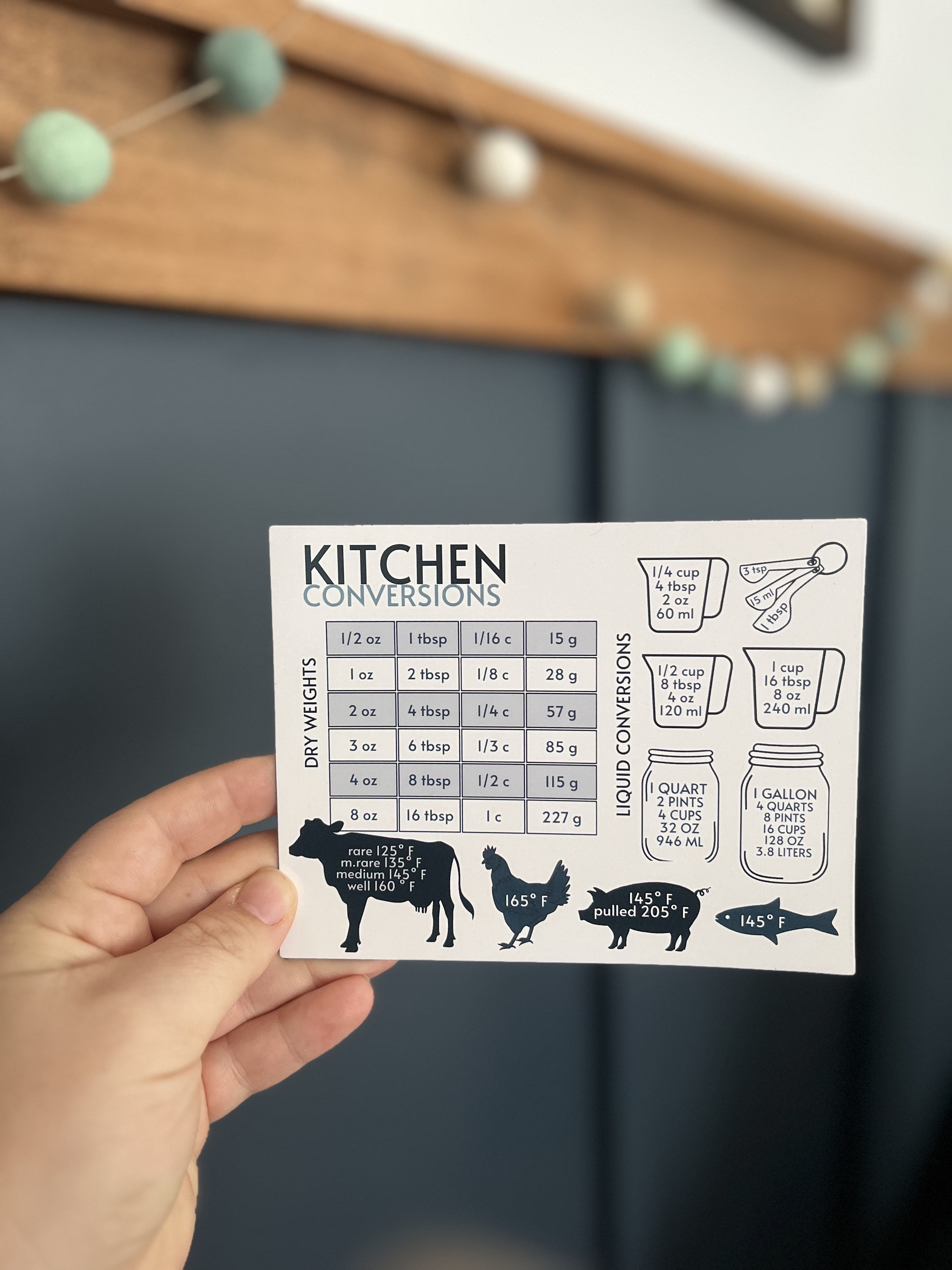 Kitchen Measurement Conversion Magnet Cooking and Baking - Etsy