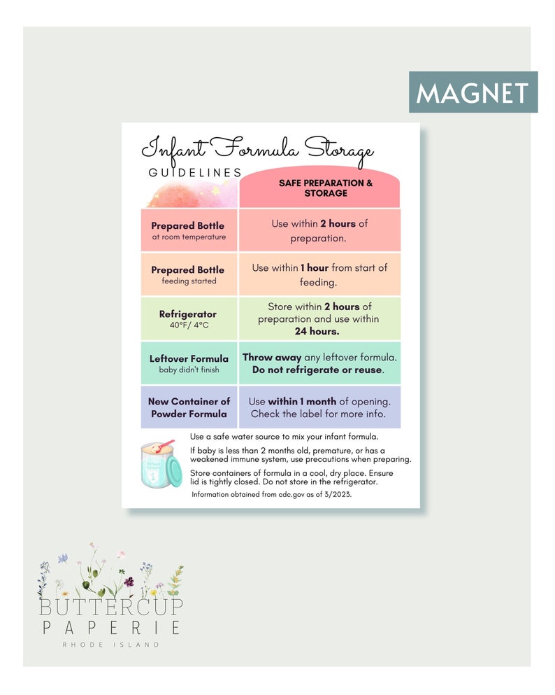 MAGNET: Safe Infant Formula Storage Magnet | New Parent Baby Formula ...