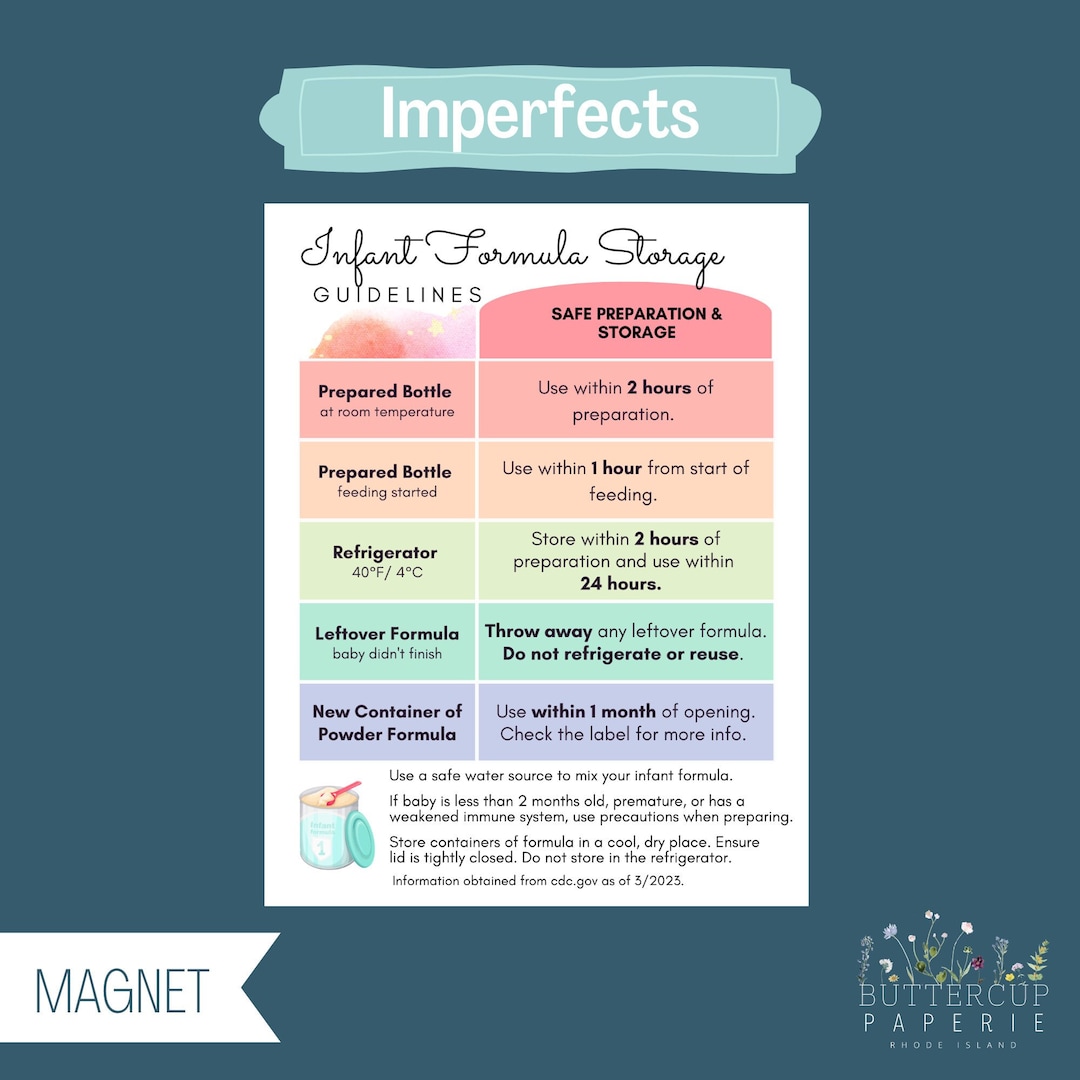 IMPERFECTS: Safe Infant Formula Storage Magnet New Parent Baby Formula ...