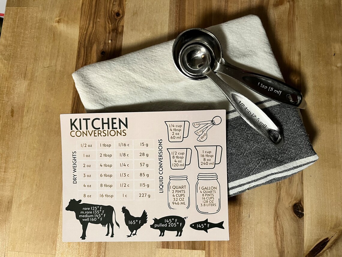Kitchen Measurement Conversion Magnet Cooking and Baking - Etsy
