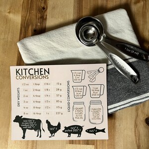 Kitchen Measurement Conversion Magnet Cooking and Baking - Etsy