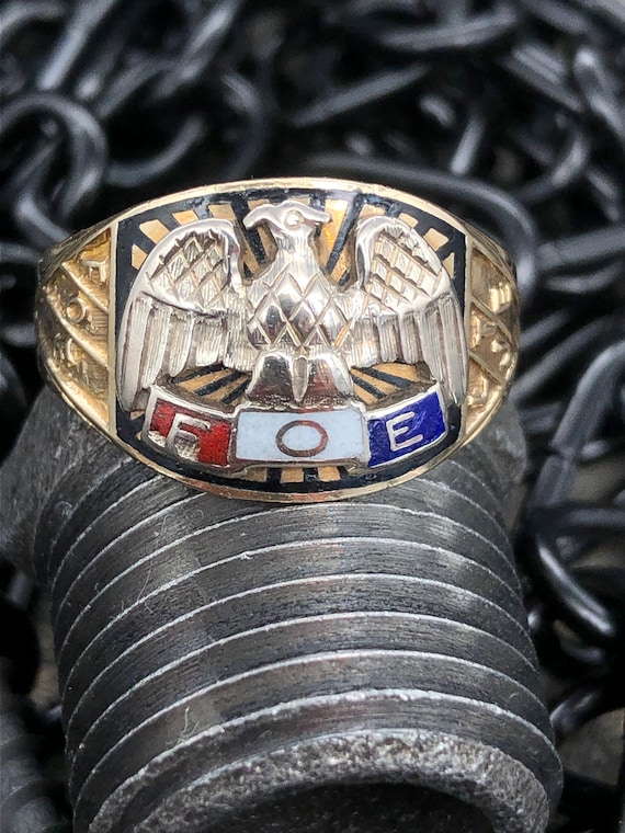Men's Vintage 10K Fraternal Order of the Eagles FOE Ring | Etsy India