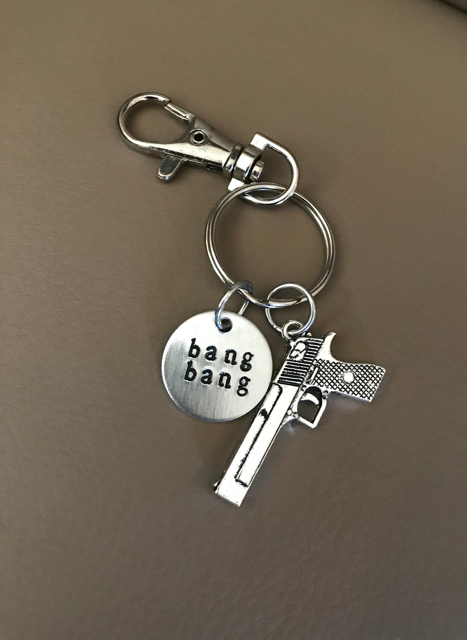 Bang Bang Gun Shooter Key Chain Key Tag Rifle Handgun Keychain | Etsy