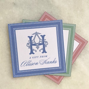 Interlocking Monogram Calling Cards | Initial Enclosure Cards | Holiday ...