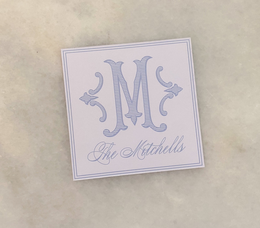 Family Monogram Calling Cards | Initial Enclosure Cards | Holiday ...