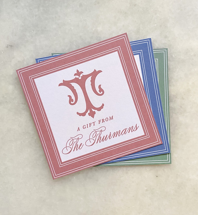 Interlocking Monogram Calling Cards Initial Enclosure Cards - Etsy
