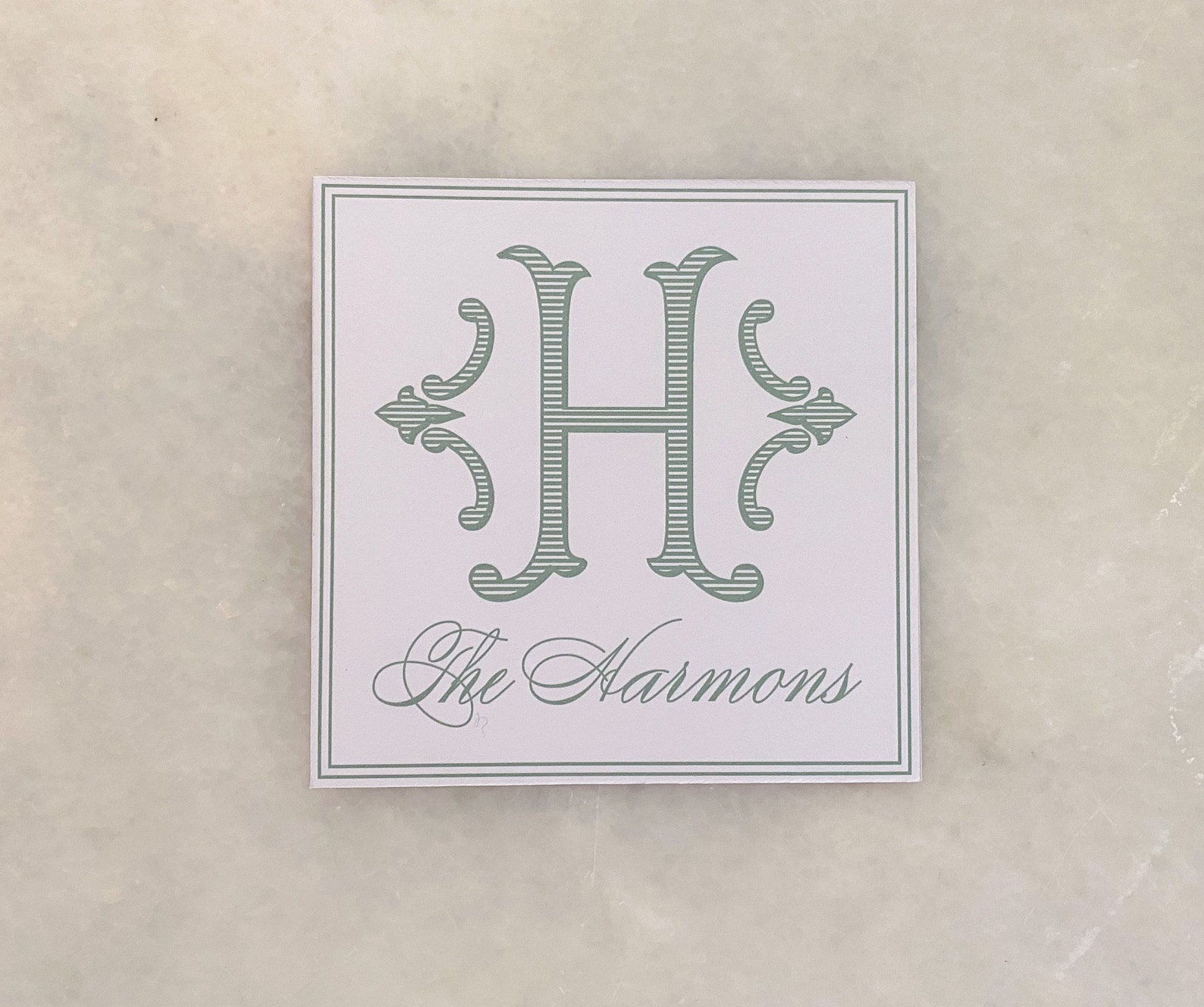Family Monogram Calling Cards | Initial Enclosure Cards | Holiday ...