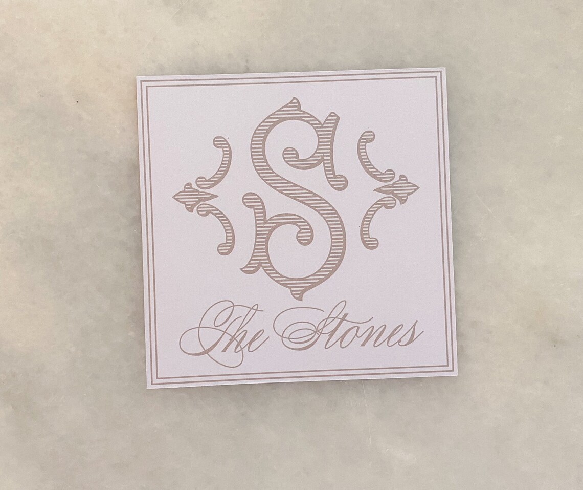 Family Monogram Calling Cards Initial Enclosure Cards - Etsy