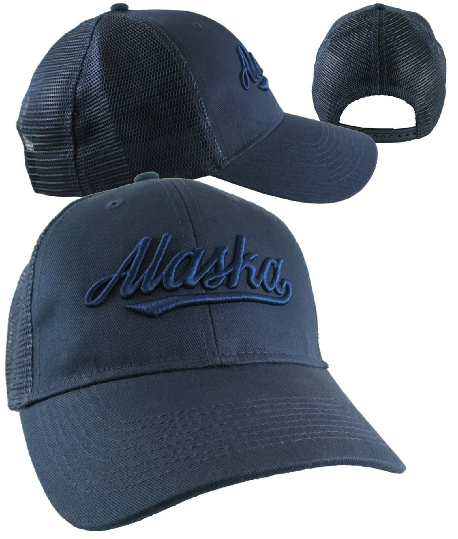 Alaska State 3D Puff Raised Navy Blue Embroidery Design on an - Etsy