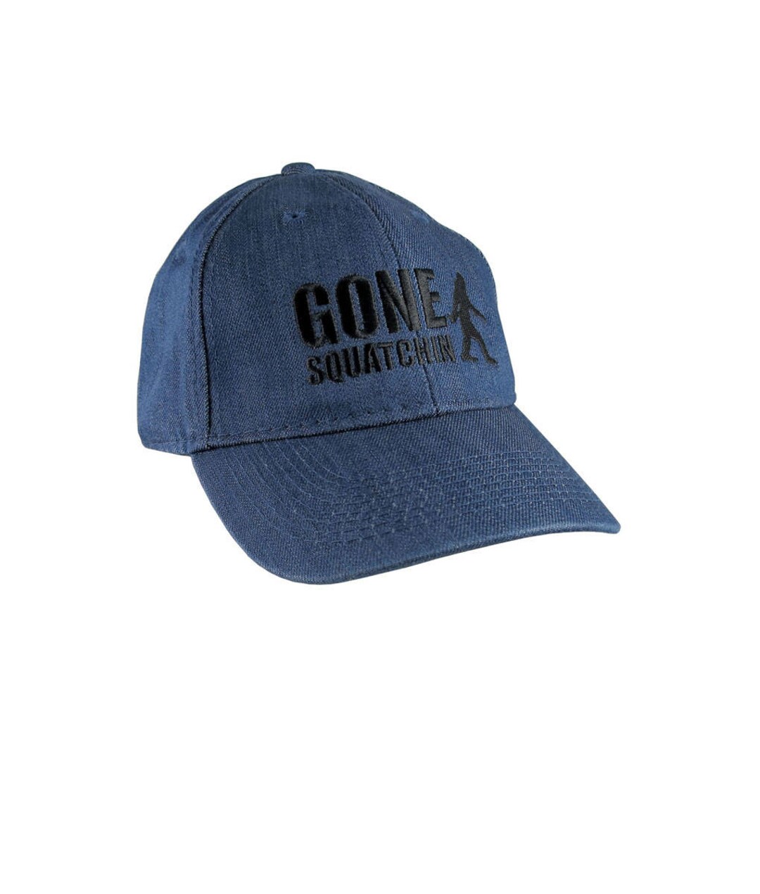 Gone Squatchin Humorous Sasquatch Bigfoot Silhouette Black Embroidery ...