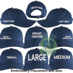 Custom Blank Text Logo Embroidery Selection Adjustable Unstructured ...