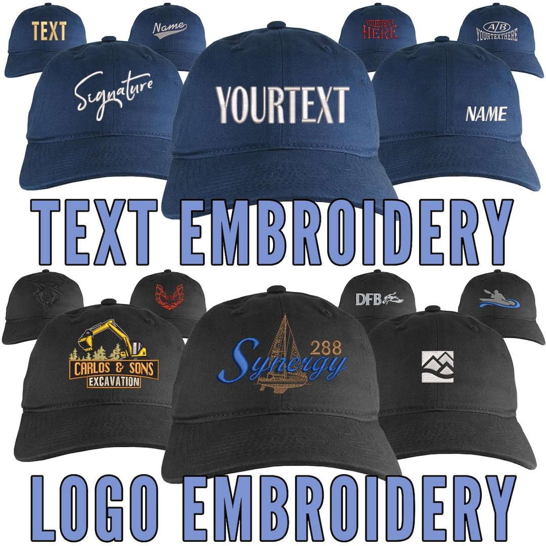 Custom Blank Text Logo Embroidery Selection Adjustable Unstructured ...