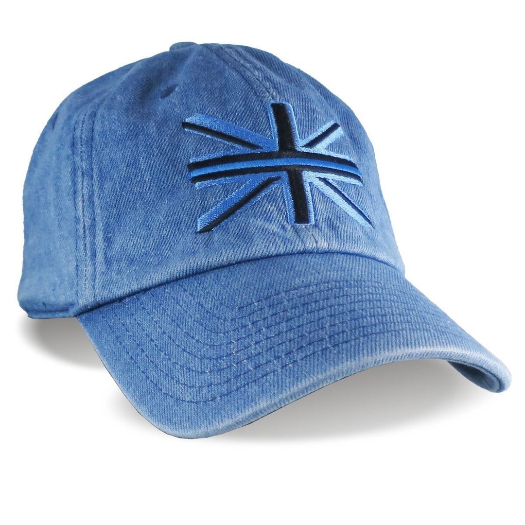 Thin Blue Line UK Flag Denim Cap - Embroidered Union Jack - Etsy