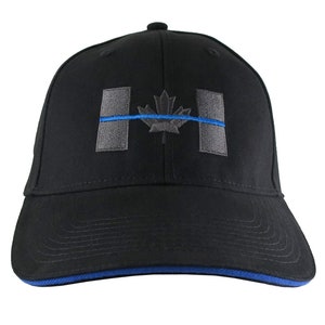 Canadian Thin Blue Line Canada Police Symbolic Embroidery on an ...
