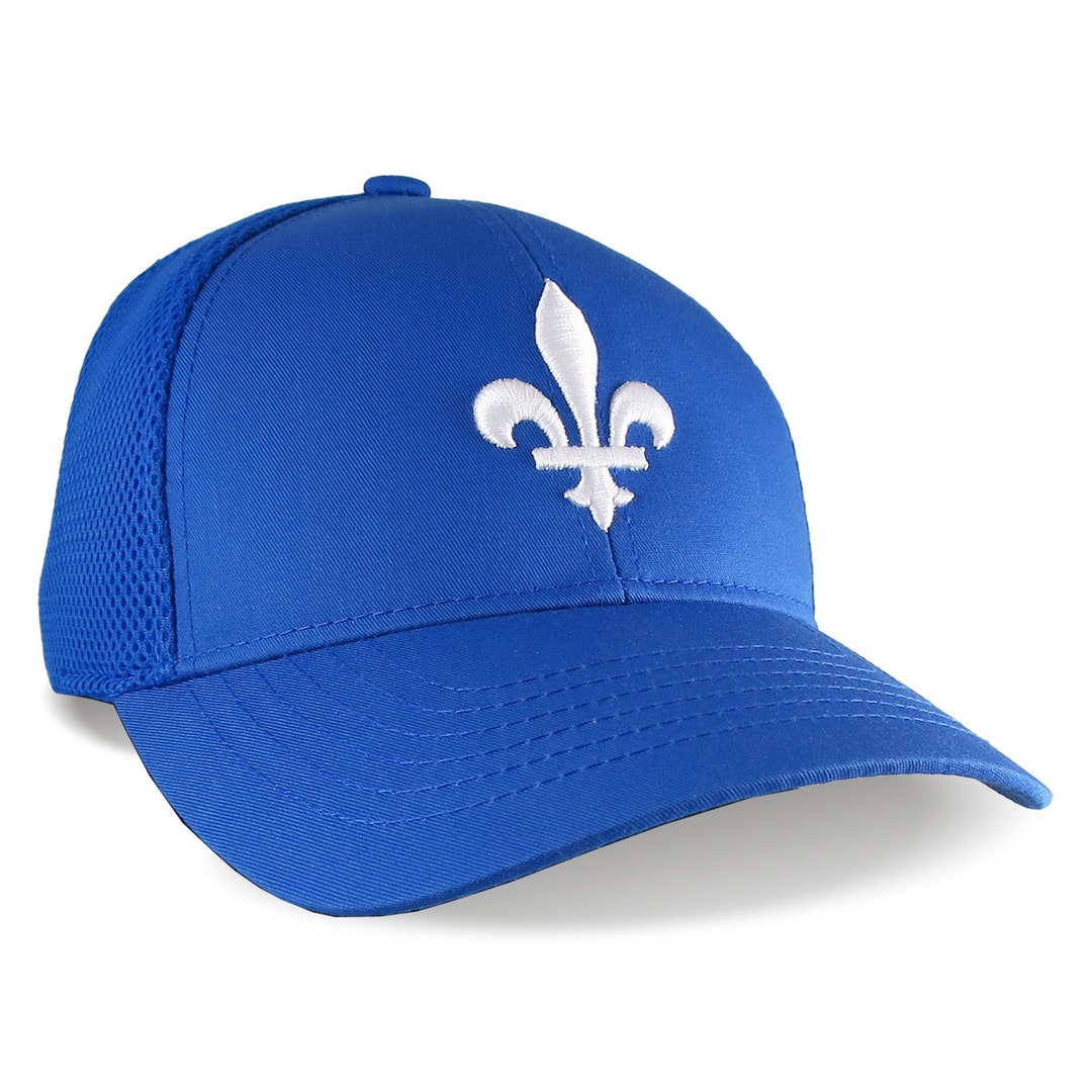 White Fleur De Lys 3D Puff Embroidery Quebec New Orleans on an ...