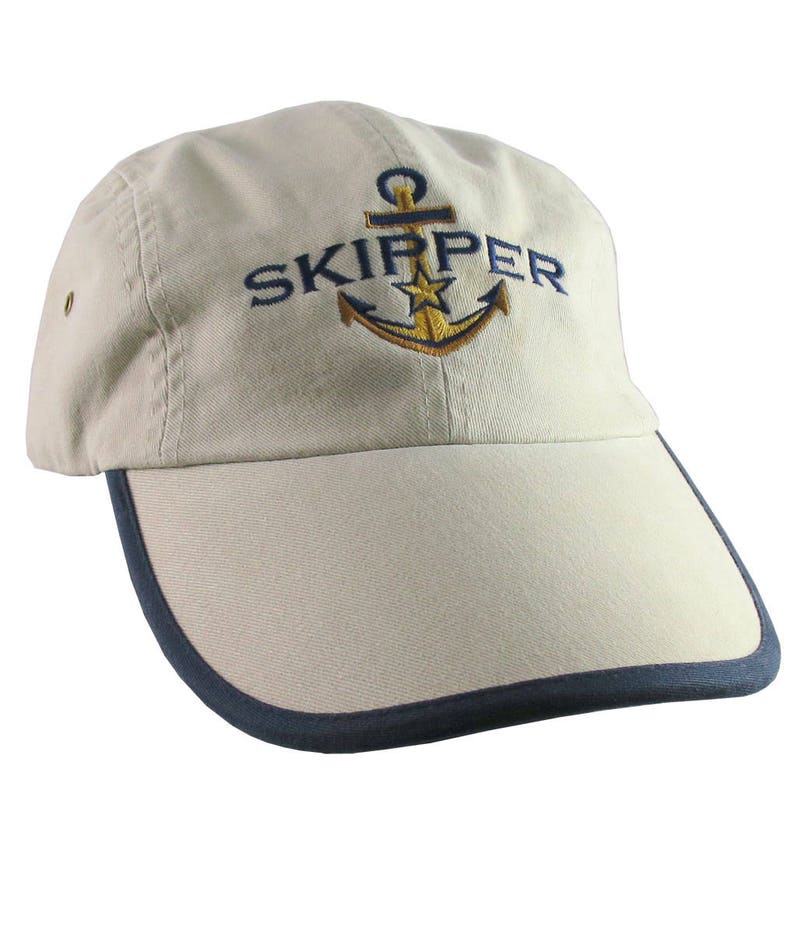 Nautical Star Anchor Skipper Embroidery Polo Style 5 Panel | Etsy