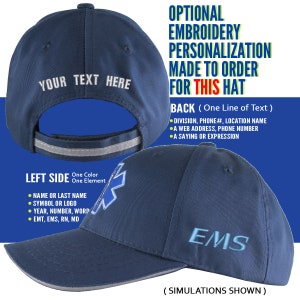 Paramedic EMT EMS Star of Life Embroidery Reflective Trim Navy Blue ...
