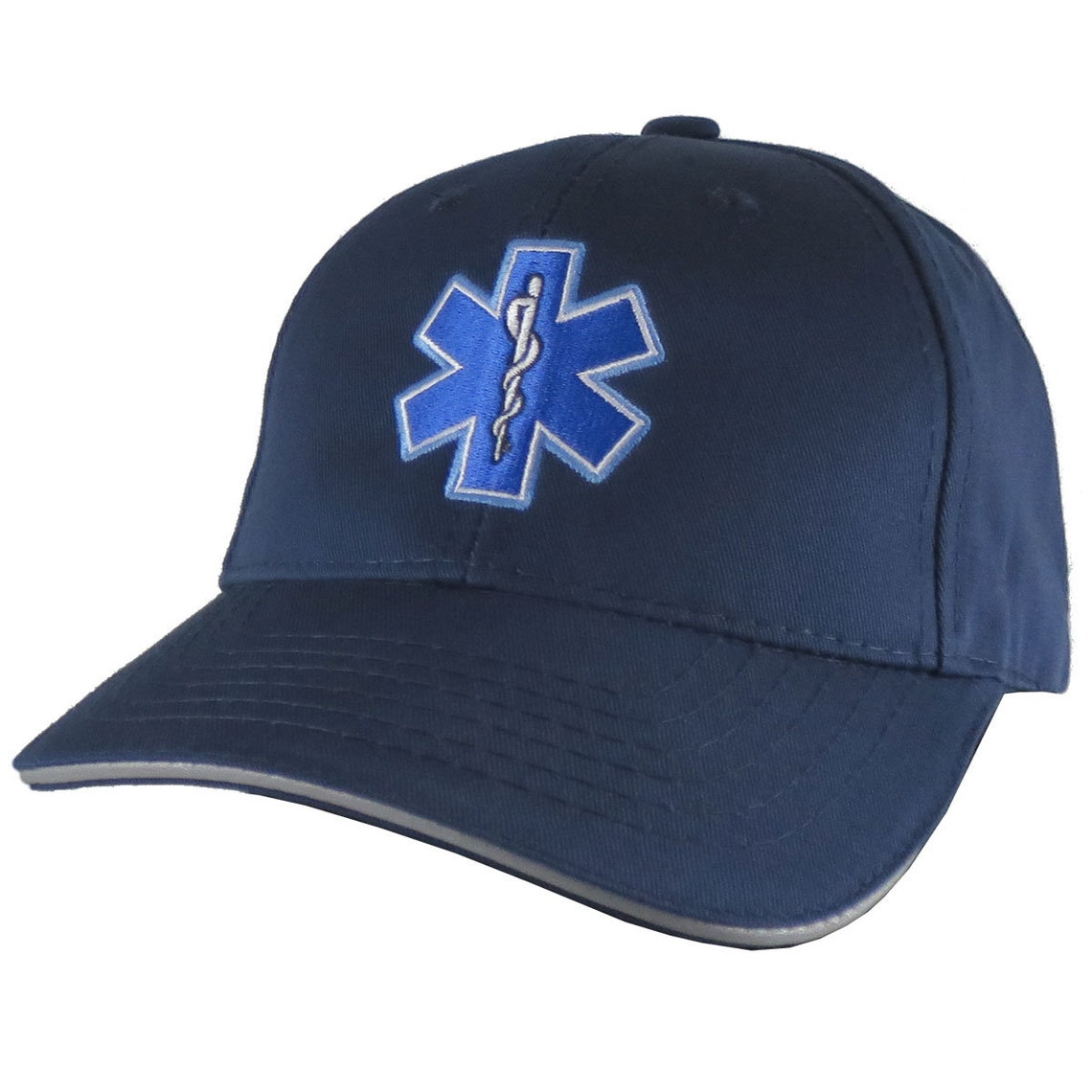Paramedic EMT EMS Star of Life Embroidery Reflective Trim Navy Blue ...