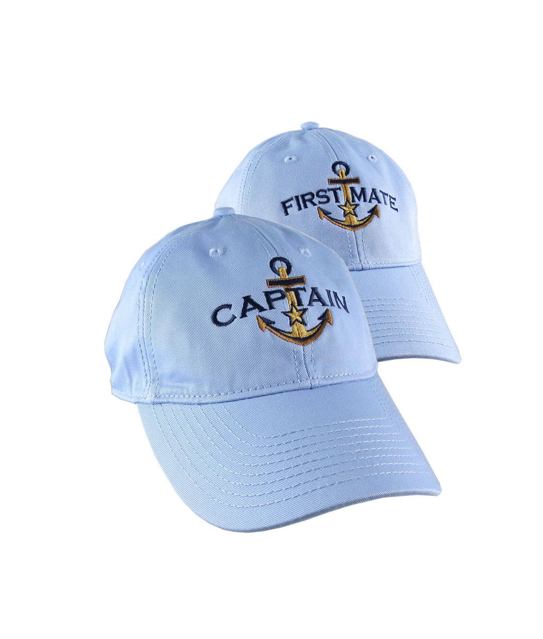 Nautical Star Golden Anchor Captain + First Mate Embroidery 2 ...