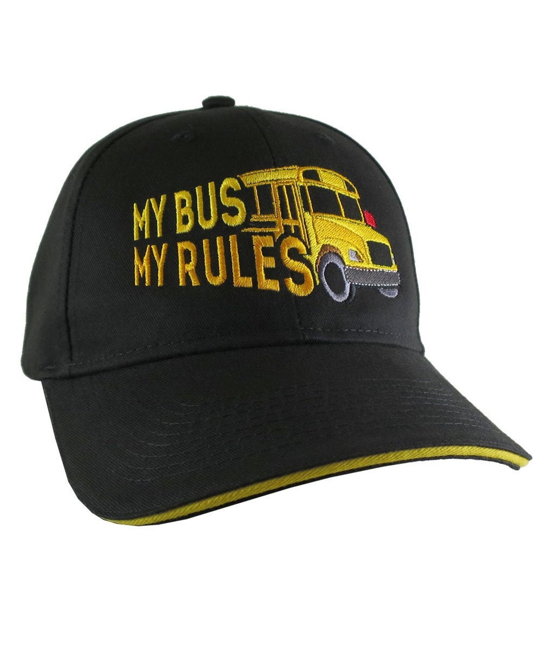 My Bus My Rules Humorous Yellow School Bus Driver Embroidery Design on ...