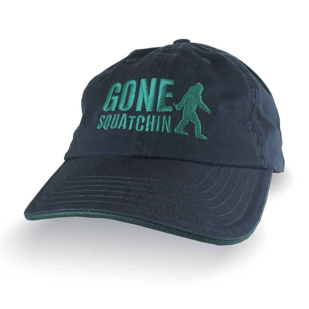 Gone Squatchin Humorous Sasquatch Bigfoot Silhouette Green Embroidery ...