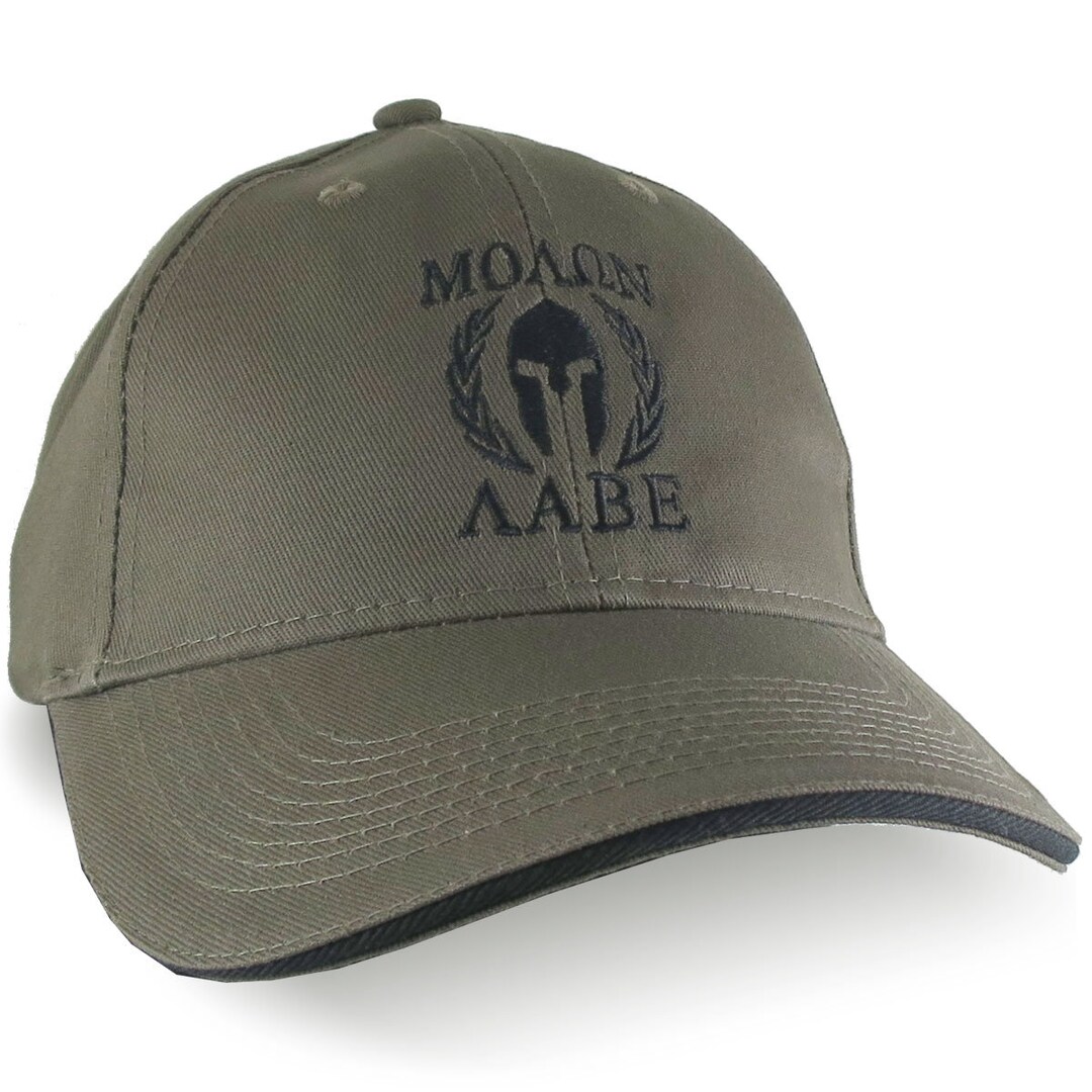Molon Labe Spartan Warrior Mask Laurels Black Embroidery on an ...