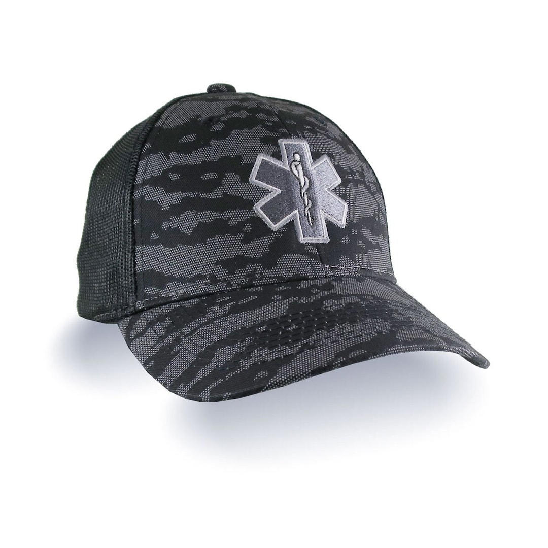 Paramedic EMT EMS Star of Life Embroidery on an Adjustable Black ...