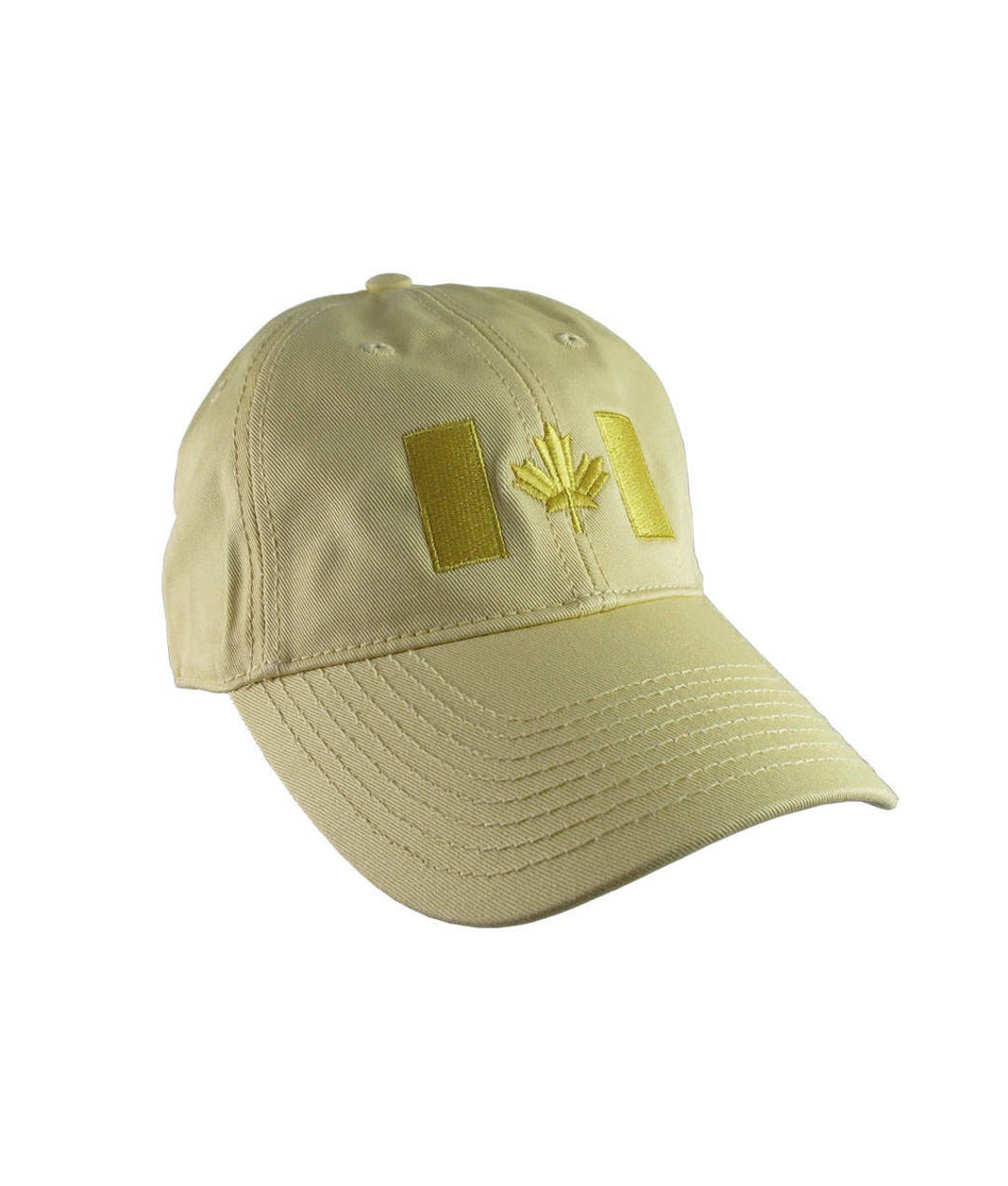Canadian Flag Baseball Cap: Yellow Embroidery on Pastel Cotton Dad Hat ...