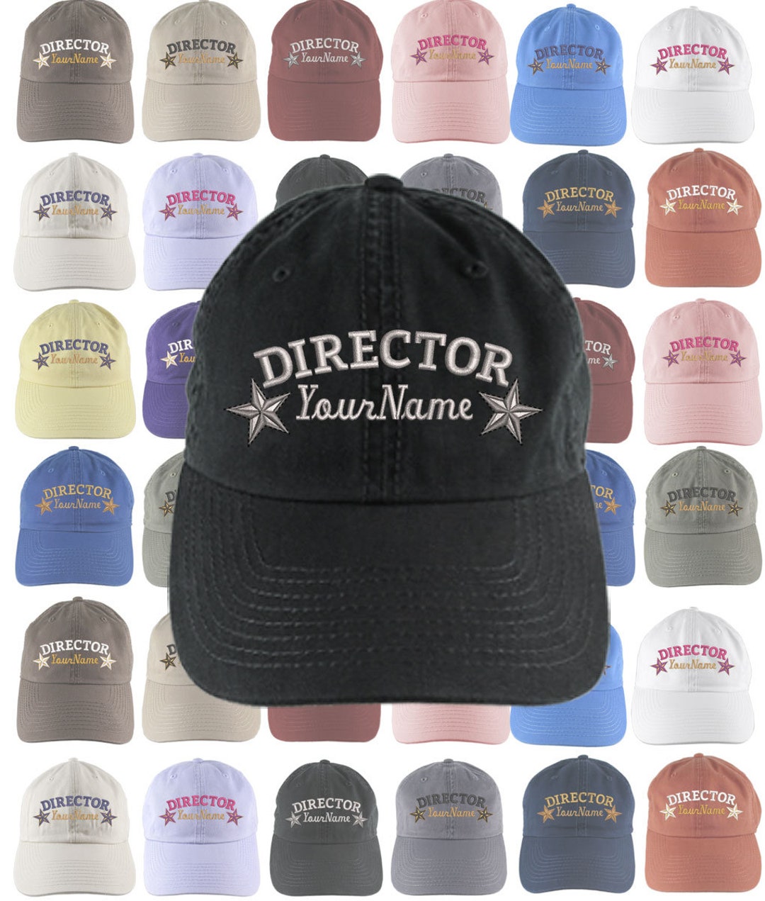 Custom Personalized Director Stars Embroidery Selection of 16 Colors ...