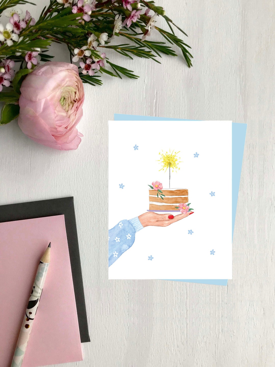 Gâteau De Fête Carte De Souhait, écoresponsable Fait à Montréal Québec ...