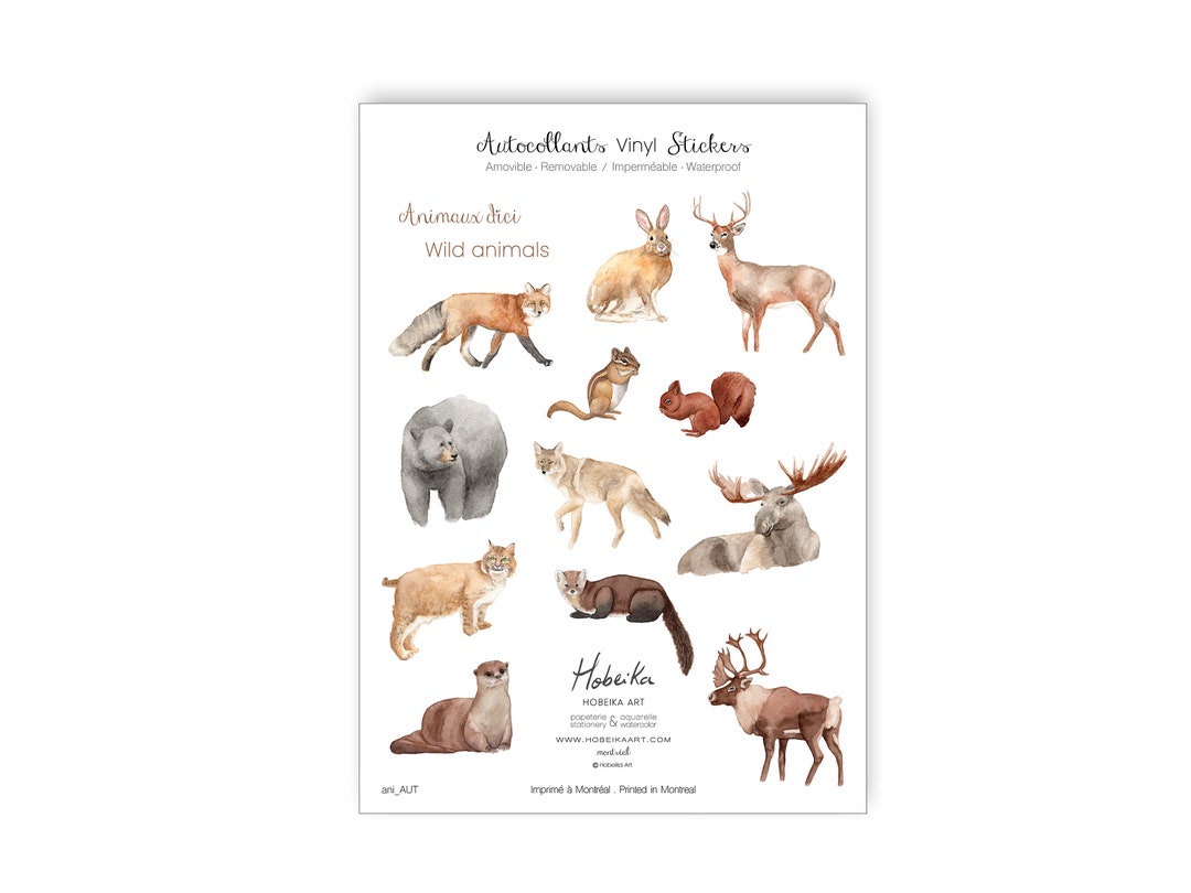 Stickers Decals Vinyl Animals, Removable, Waterproof Made in Montreal ...