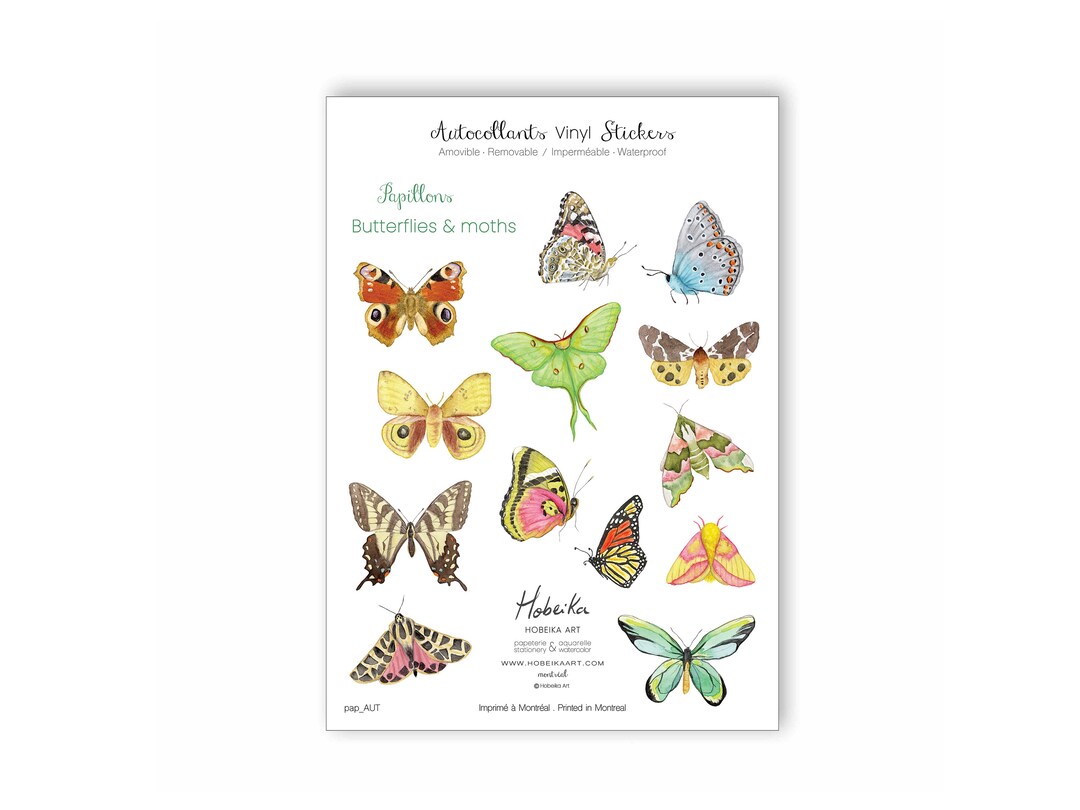 Stickers Decals Vinyl Butterflies, Removable, Waterproof Made in ...