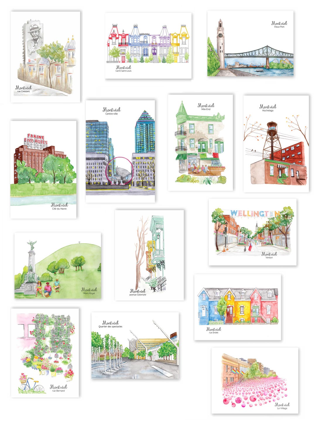 5 POSTCARDS of Your Choice of Montreal Streets, Facades - 5 Cartes ...