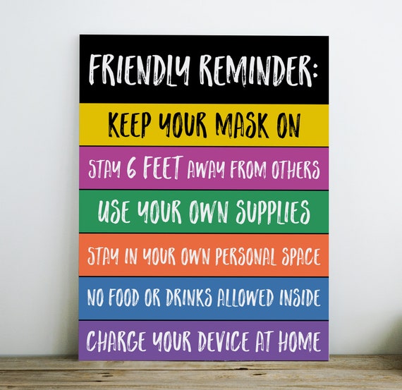 Physical Distancing 2 PRINTABLE Poster Classroom Safety | Etsy