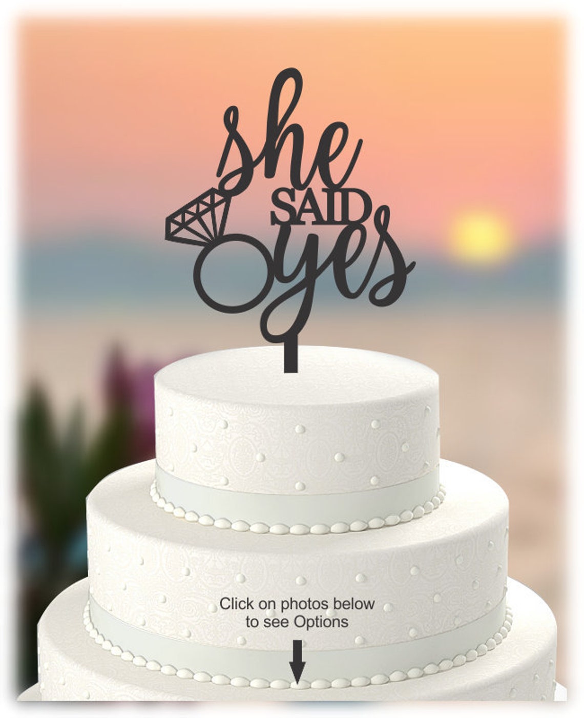 She Said Yes Engagement Cake Topper Bridal Shower Acrylic | Etsy