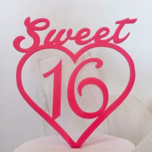 Sweet Sixteen Cake Topper, Acrylic Cake Topper Sweet 16 CT25 - Etsy